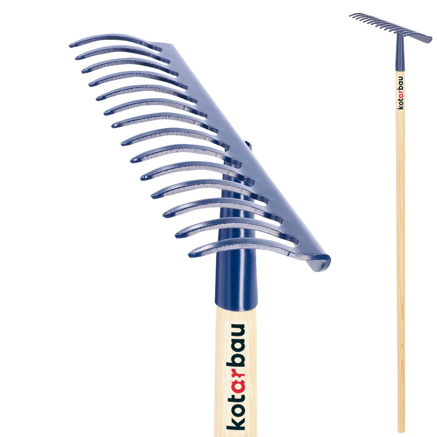 Greblă de grădină din metal cu 14 dinți și mâner din lemn 14 dinți ...