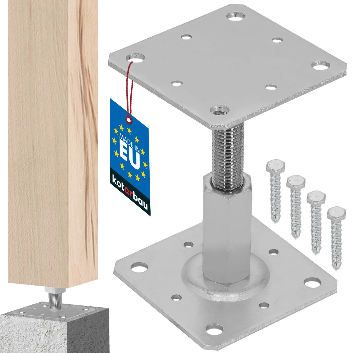 Suport pentru stâlp reglabil pe verticală 110x110 mm 110x110 mm ...