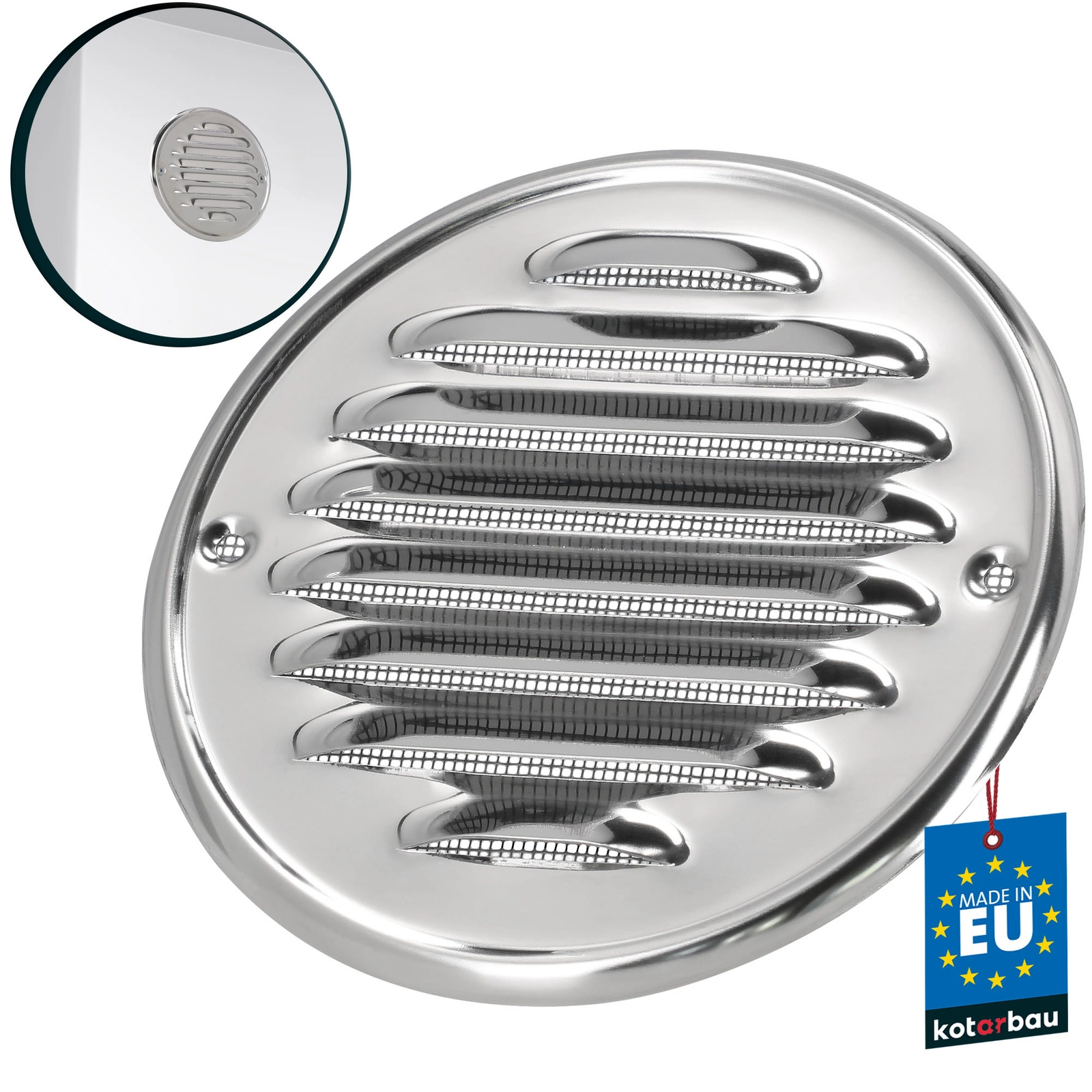 Grilaj de ventilație oțel inoxidabil rotund plasă argintiu fi 100 mm ...