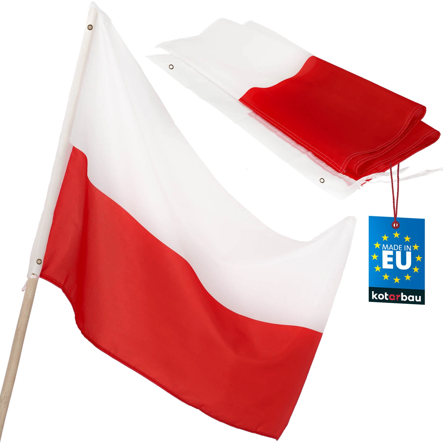 Steag Polonia alb-roșu pentru catarg cu tijă 150x90 cm pavilion ...