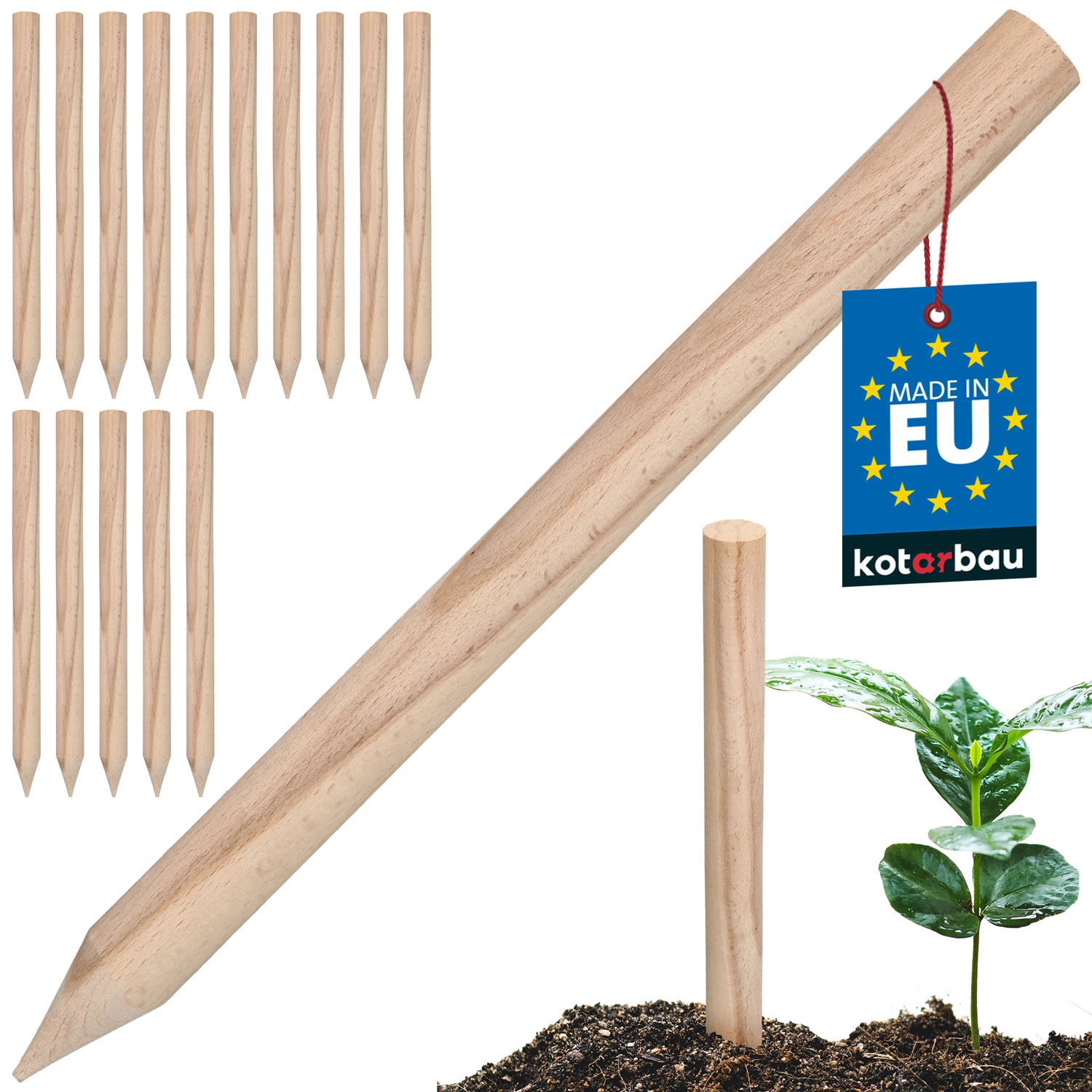 Tăruși din lemn fag geodezici pentru legume copaci 40 cm set de 15 buc ...