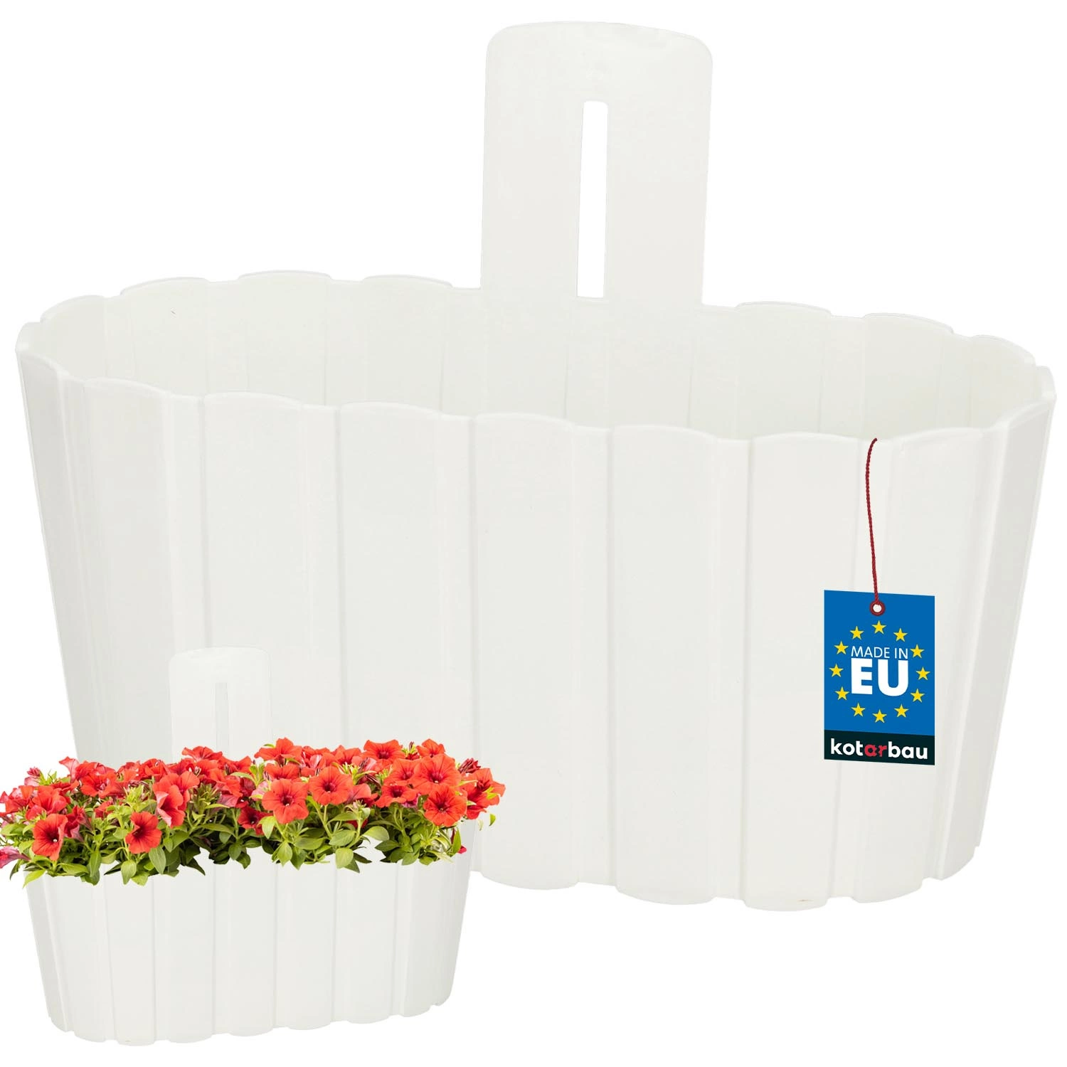 Ghiveci de flori suspendat pe perete rustic alb 280 mm alb \ 28 cm ...