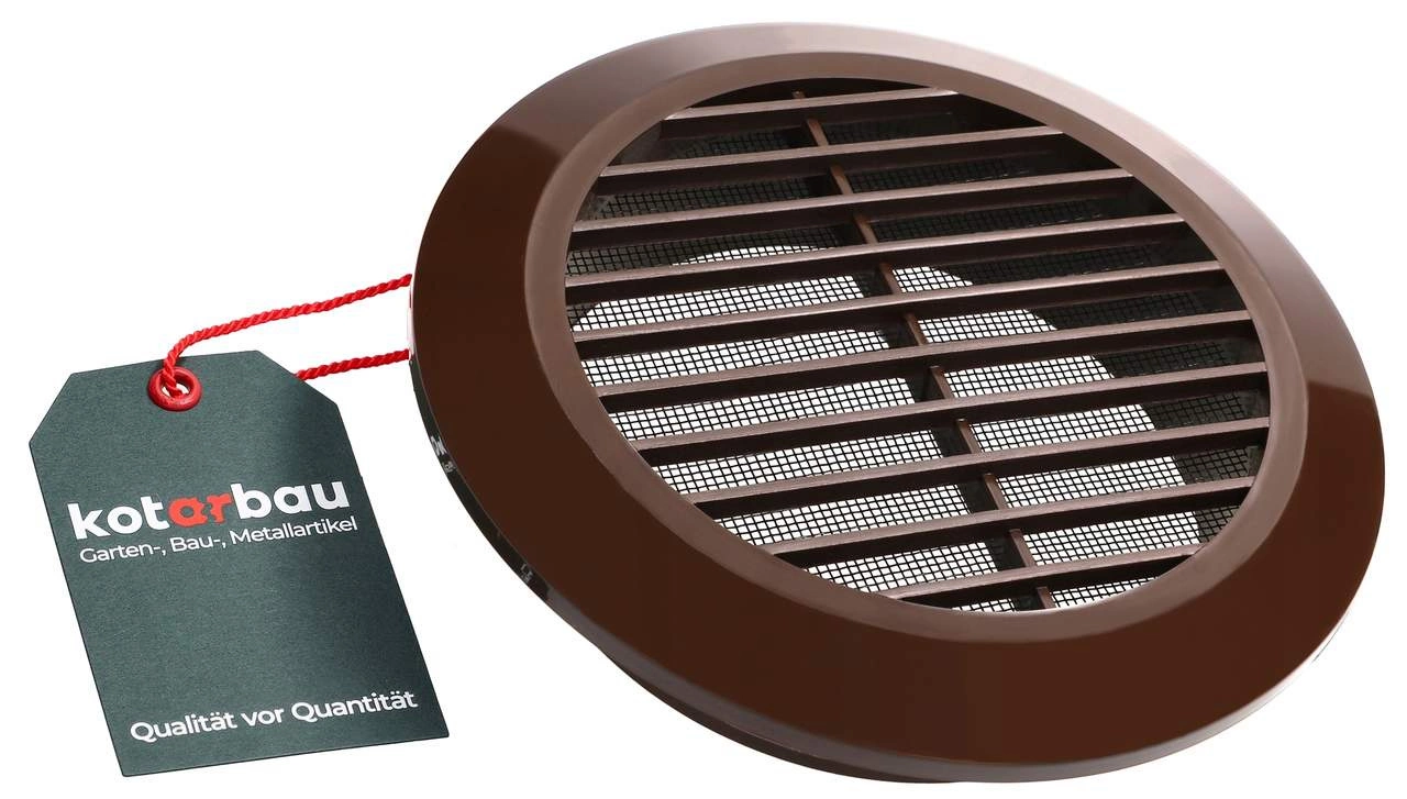 Grilaj ventilație rotund cu plasă fi125 plastic - Culoare maro maro ...