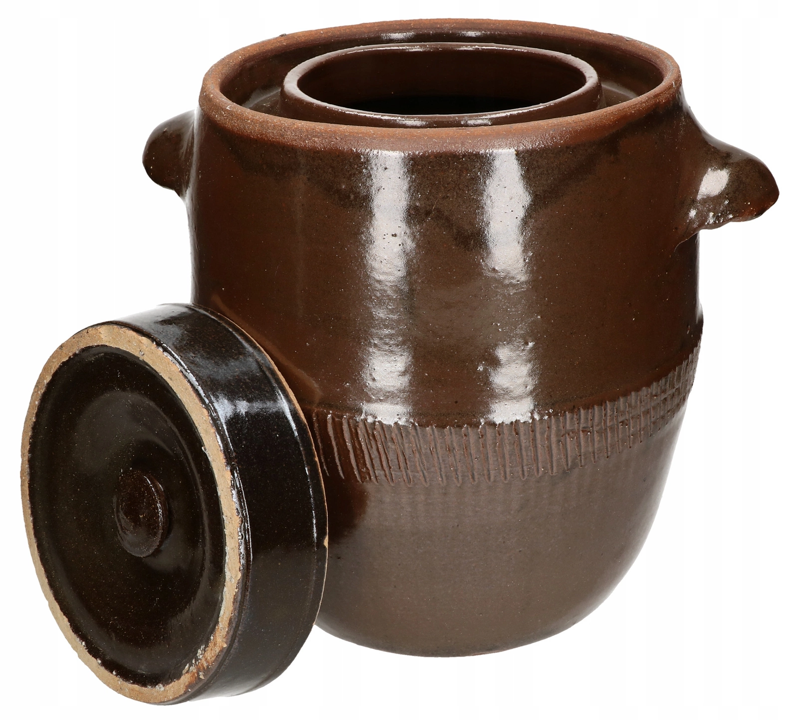 Butoi de gresie cu capac maro 30 l 30 l | Casă \ Bucătărie \ Ustensile ...