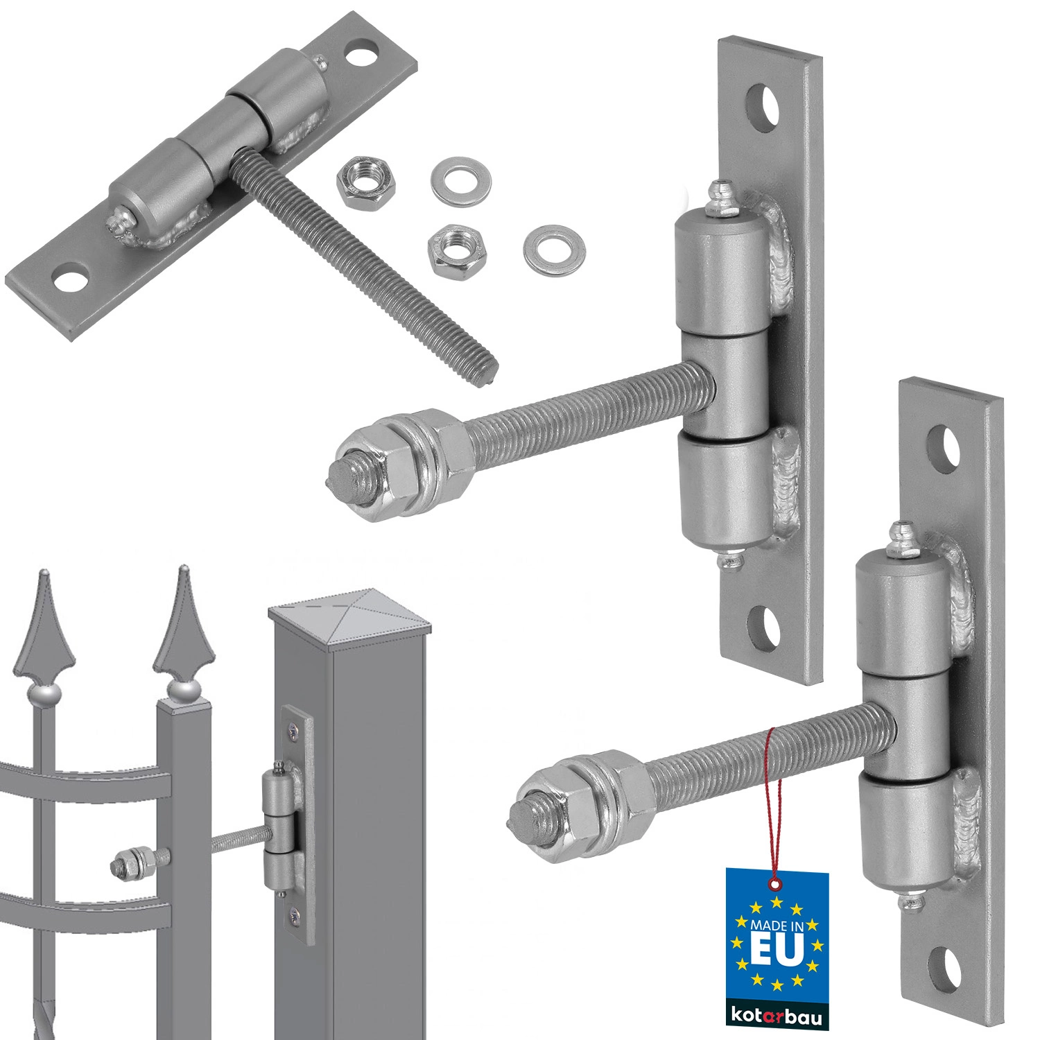Balamale cu unsoare cu șurub argintii fi 12 mm set de 2 buc. argint ...