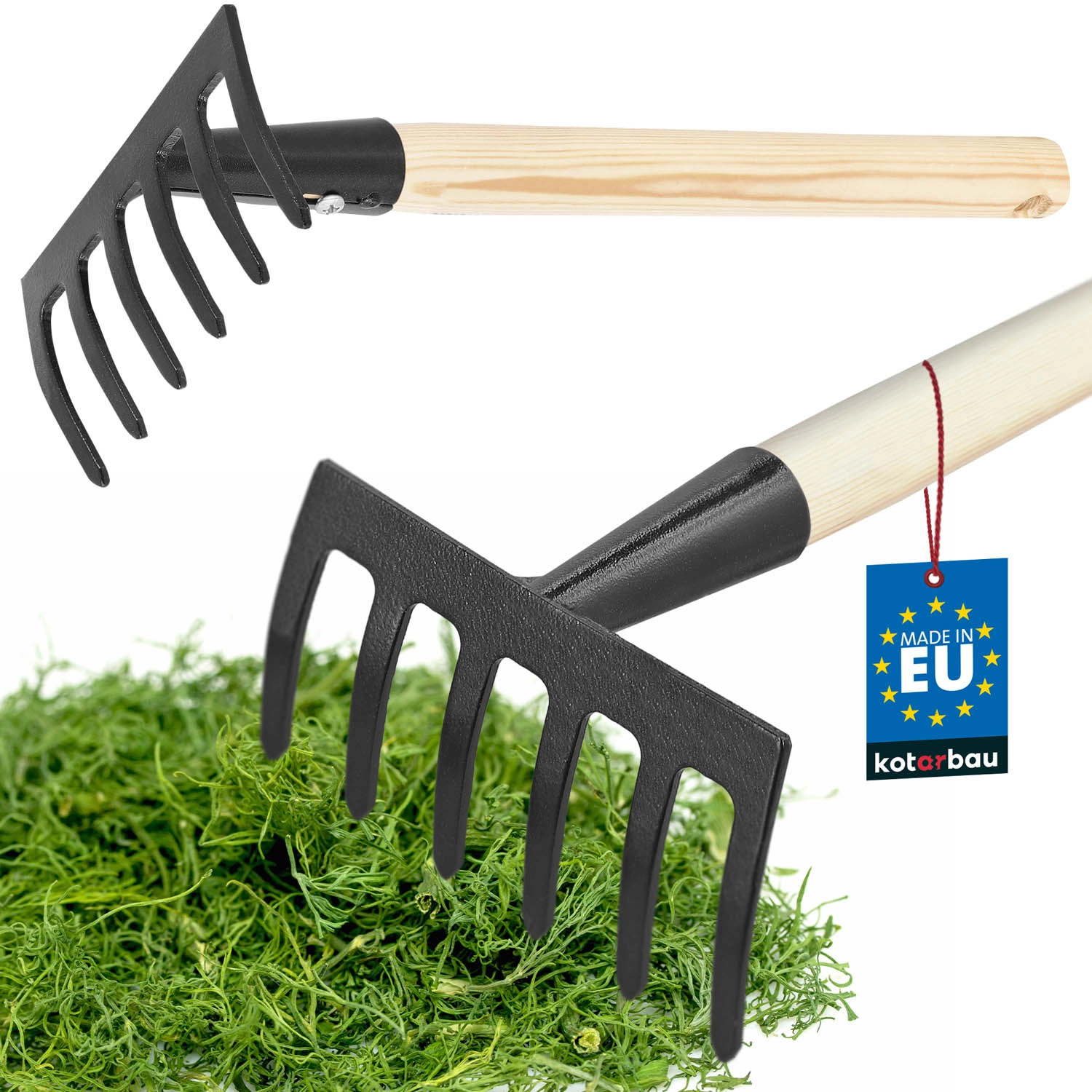 Mini greblă de grădină greblă metalică cu 6 dinți 33 cm | Grădină ...